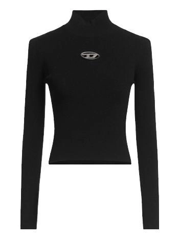 DIESEL® Ribbed Knit Long Sleeve Turtleneck Sweater - Black