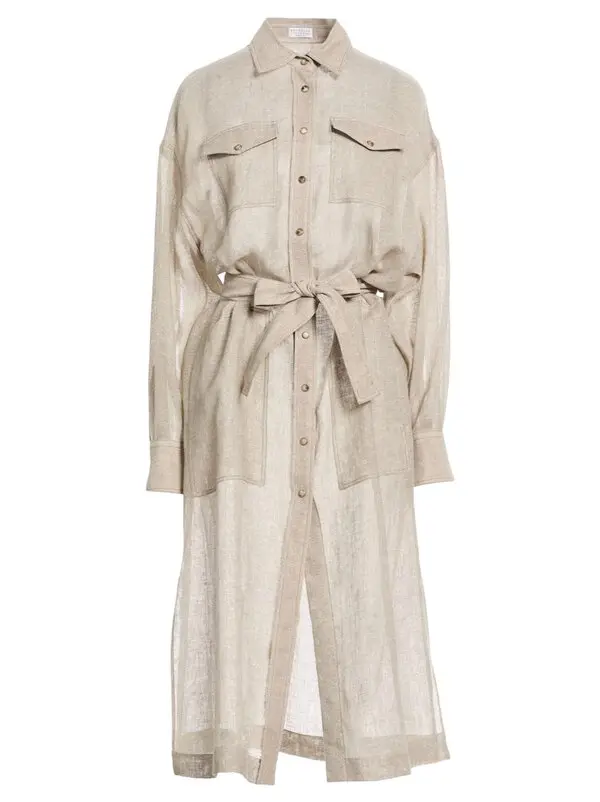 Brunello Cucinelli Metallic Shirt Dress - No