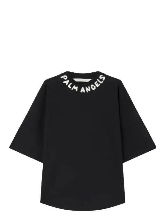 Palm Angels Logo Print Crewneck T-shirt - Black