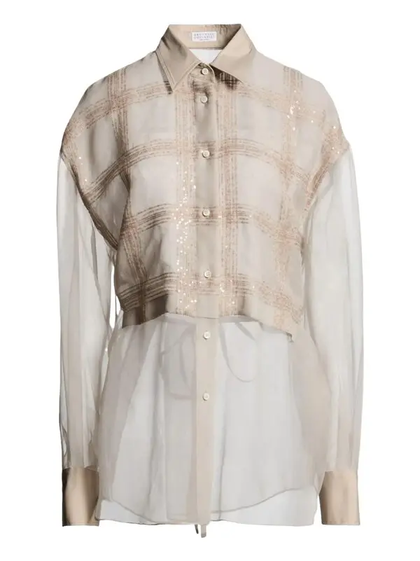 Brunello Cucinelli Embellished Shirt - Grey