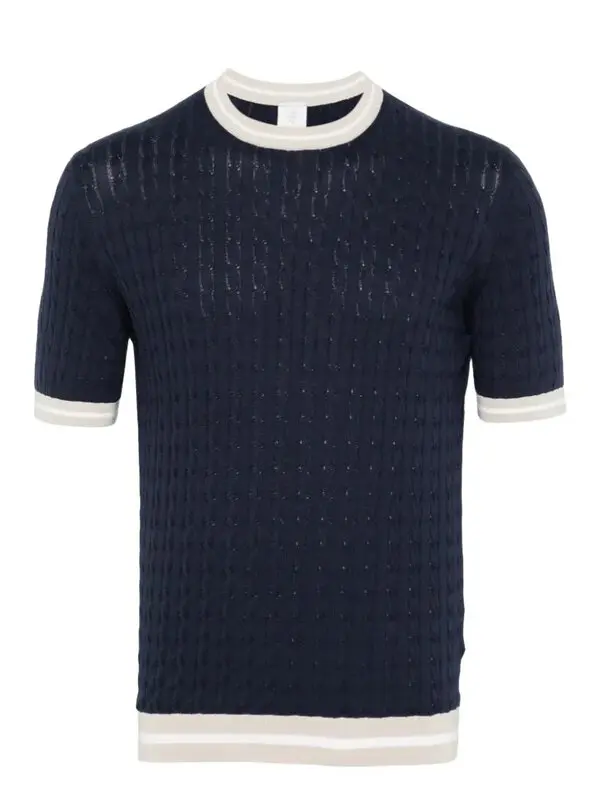 Eleventy Cable-knit T-shirt - Blue