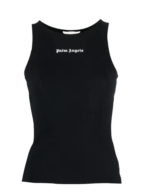 Palm Angels Logo Print Tank Top - Black