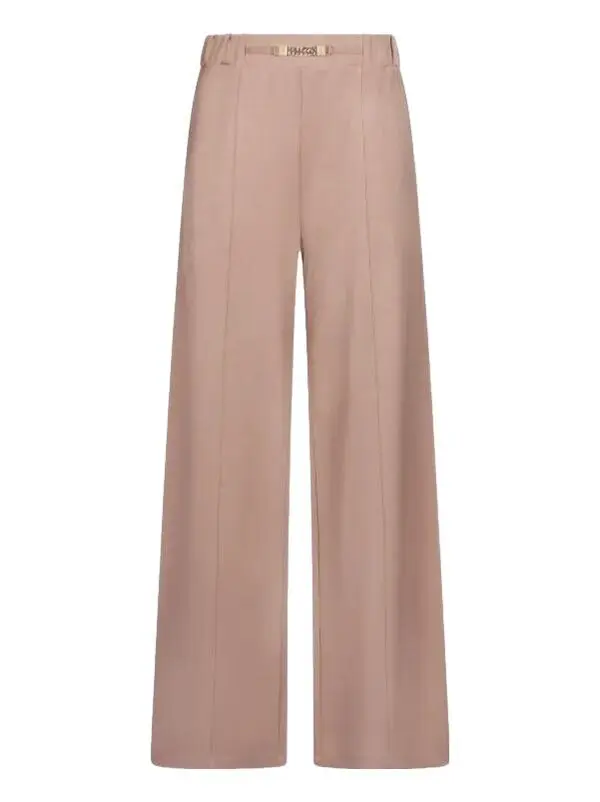 Liu Jo Chain Detail Wide-leg Trousers - Beige
