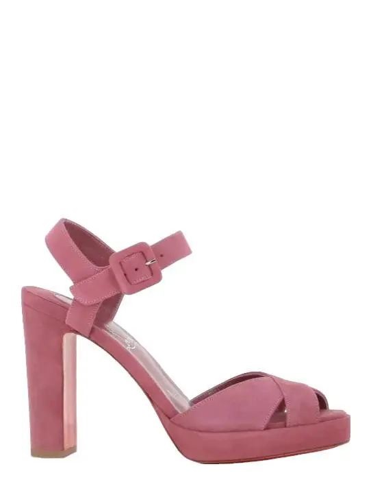 CHRISTIAN LOUBOUTIN Suede Platform Sandals - Pink