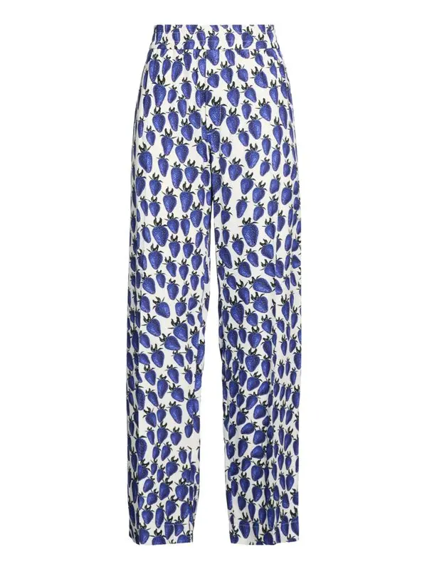 Burberry Print Casual Trousers - Blue