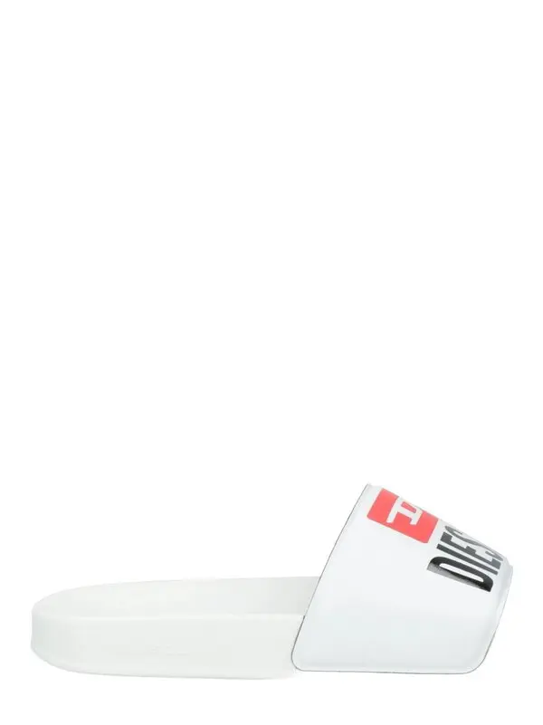 DIESEL® Printed Rubber Slides - White