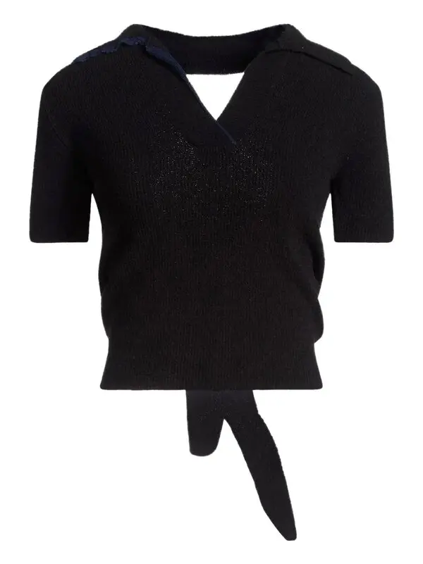 Jacquemus Open Back Knitted Top - Black