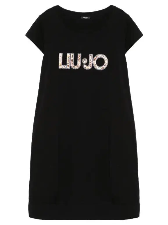 Liu Jo Logo Embellished Mini Dress - Black