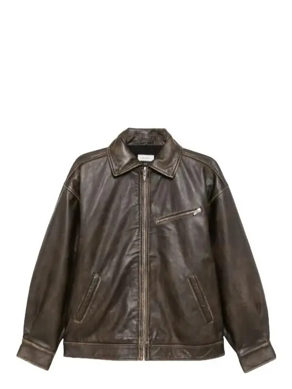 REFORMATION Veda Bomber Jacket - Coffee Brown