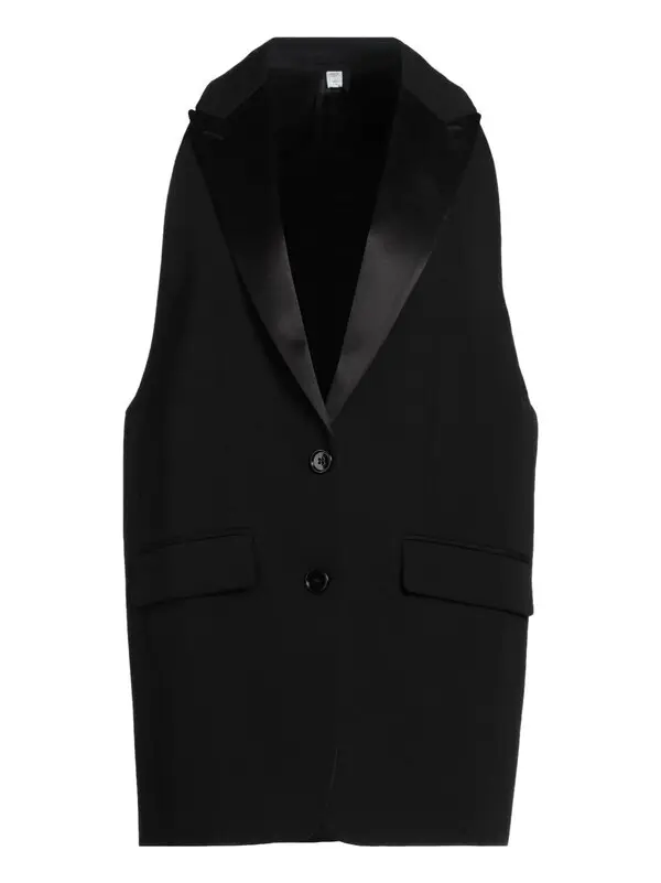 Burberry Sleeveless Tailored Vest With Notch Lapel - Black