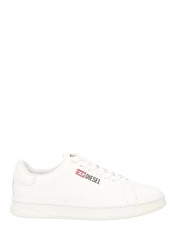 DIESEL® Low Top Lace-up Leather Sneakers - Cream