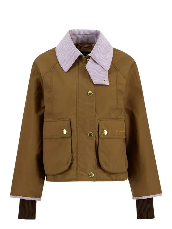 Barbour Cropped Casual Jacket With Classic Collar - Brown