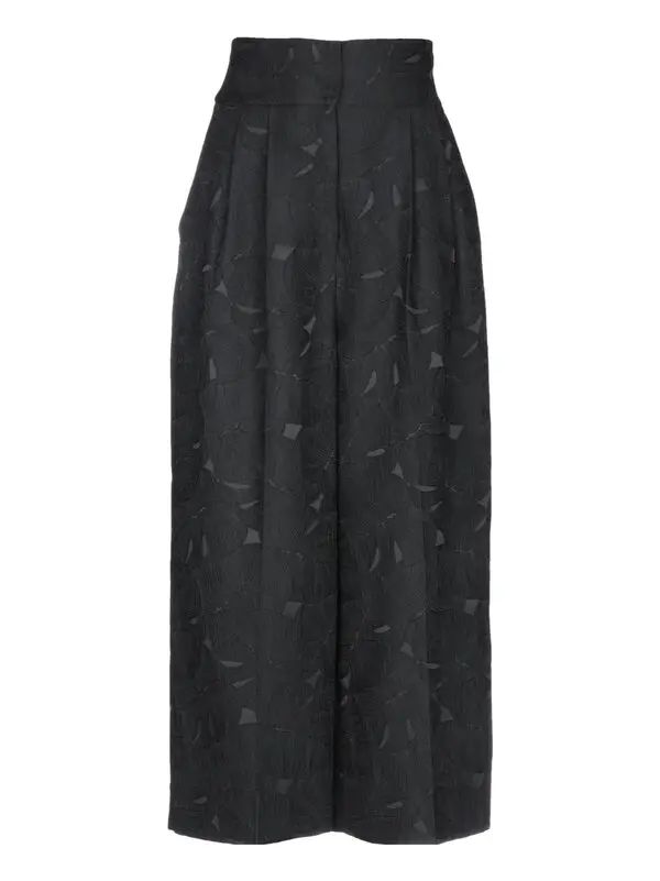 Dolce & Gabbana Printed Wide-leg Trousers - Black