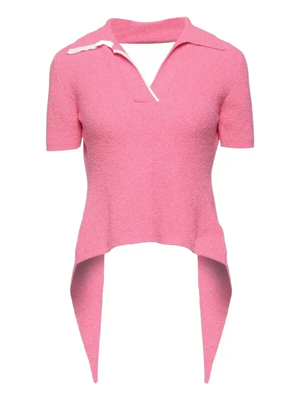 Jacquemus Knit Top With Open Back - Pink