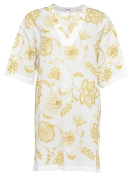 ERES Levia V-neck Mini Dress With Floral Print - White