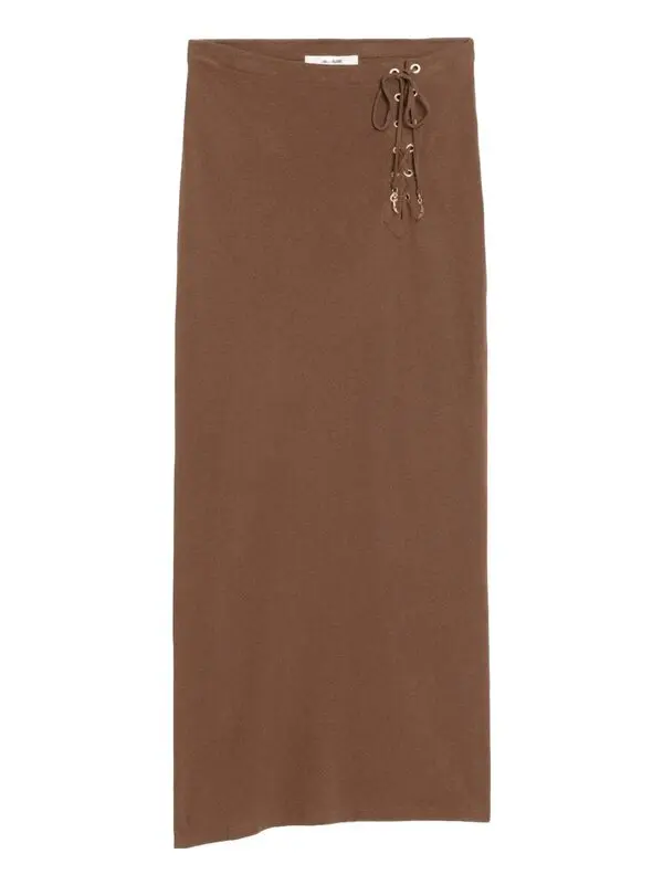 Zadig&Voltaire Side Slit Lace-up Maxi Skirt - Green