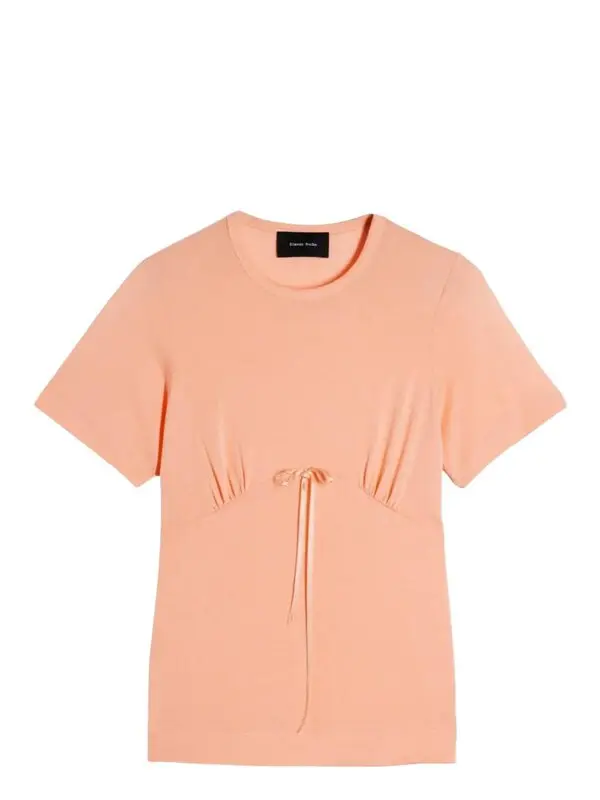 Simone Rocha Gathered Bust Bow Detail T-shirt - Pink