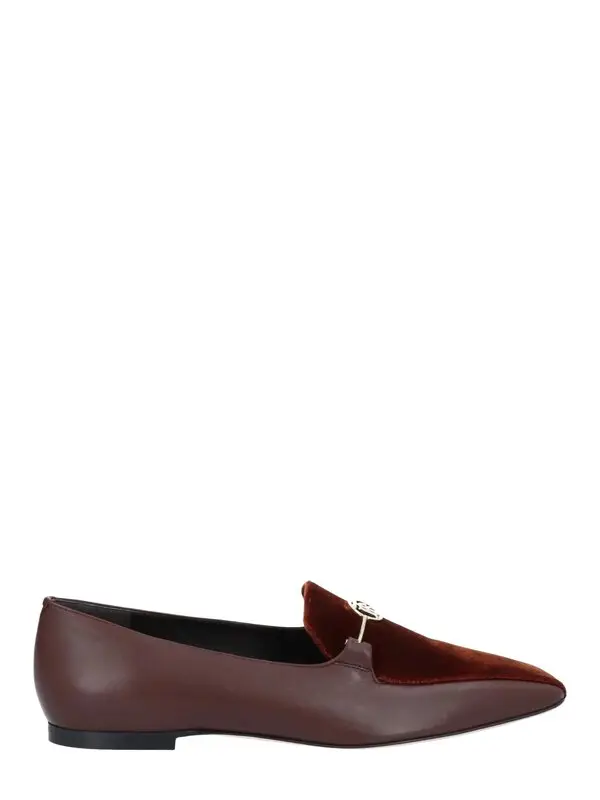 Burberry Leather And Velvet Loafers - Brown