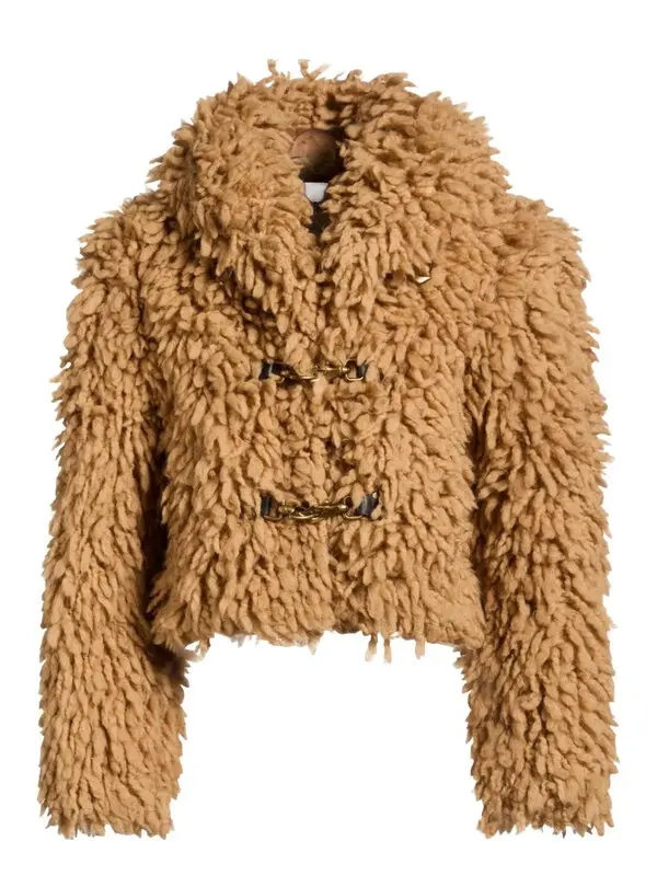 Burberry Teddy Fleece Jacket With Toggle Fastenings - Brown