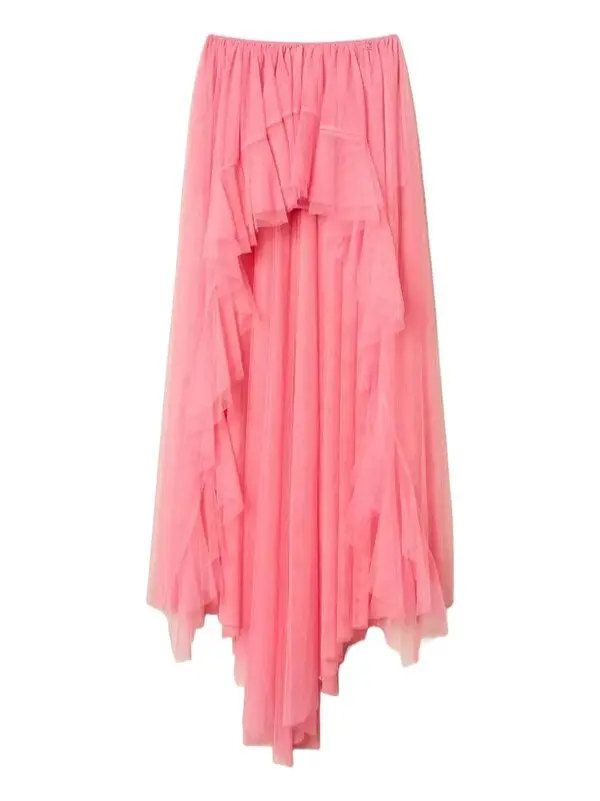 TWINSET Asymmetrical Tulle Skirt With Ruffles - Pink