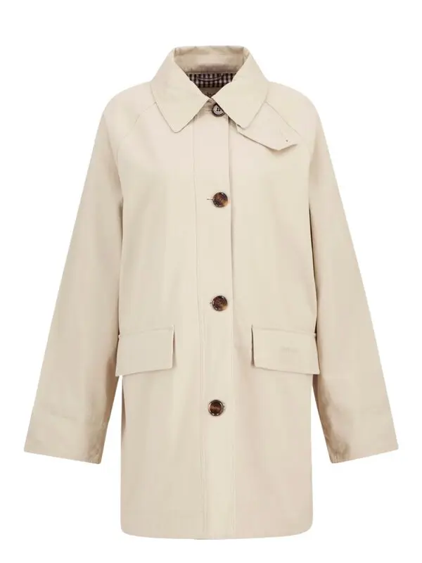 Barbour Front Button Checked Cuff And Collar Lined Jacket - Nude