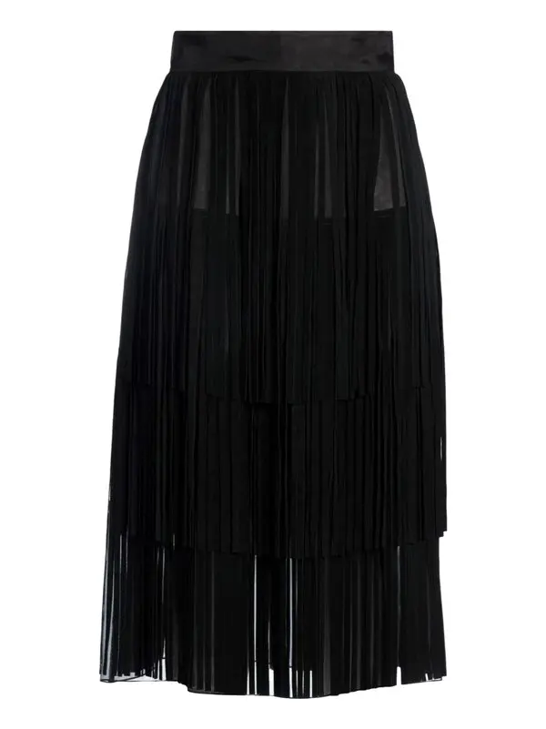 Dolce & Gabbana Suede-paneled Umbrella Skirt - Black