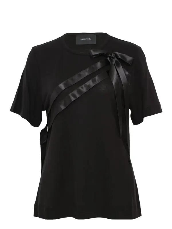 Simone Rocha Short Sleeve T-shirt With Bow Detail - Black