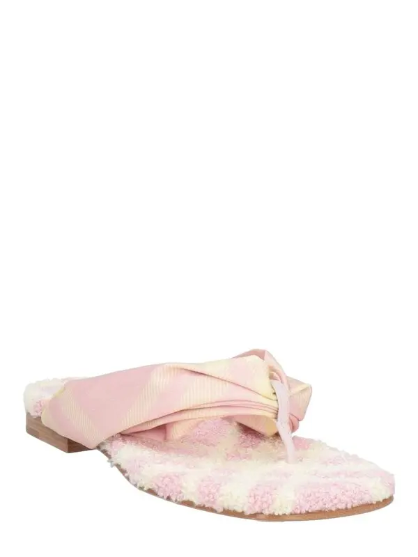Burberry Checkered Flip Flops - Pink
