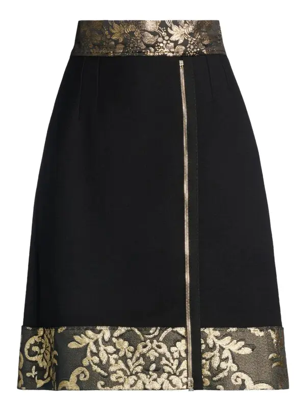 Dolce & Gabbana Two-tone Metallic Mini Skirt - Black