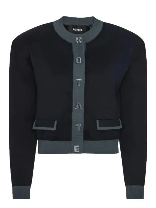 ROTATE BY BIRGER CHRISTENSEN Letter Button Cardigan - Black
