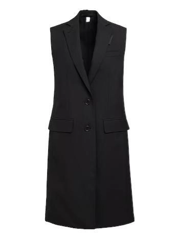 Burberry Sleeveless Minimalist Coat - Black