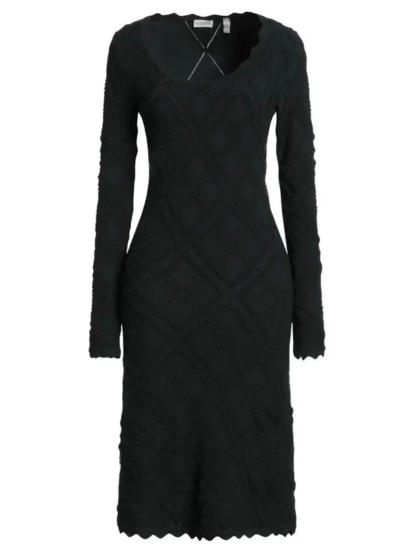 Burberry Knitted Dress With Long Sleeves And Round Neck - Green