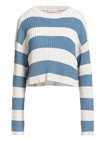 Brunello Cucinelli Striped Knit Sweater - Blue