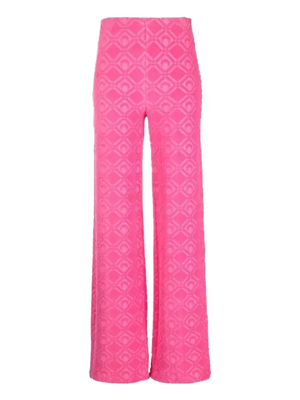 MARINE SERRE Logo Jacquard Flare Track Pants - Pink