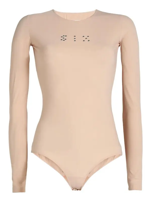 MAISON MARGIELA Long Sleeve Crewneck Top With Appliqués - No