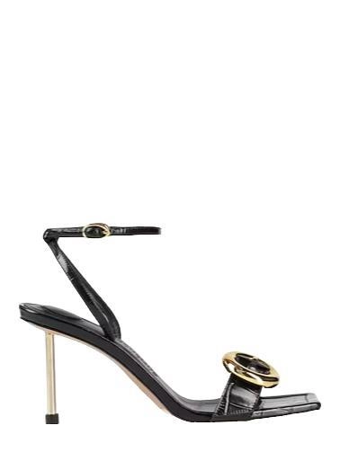 Jacquemus Crocodile Print Slingback Sandals - Black