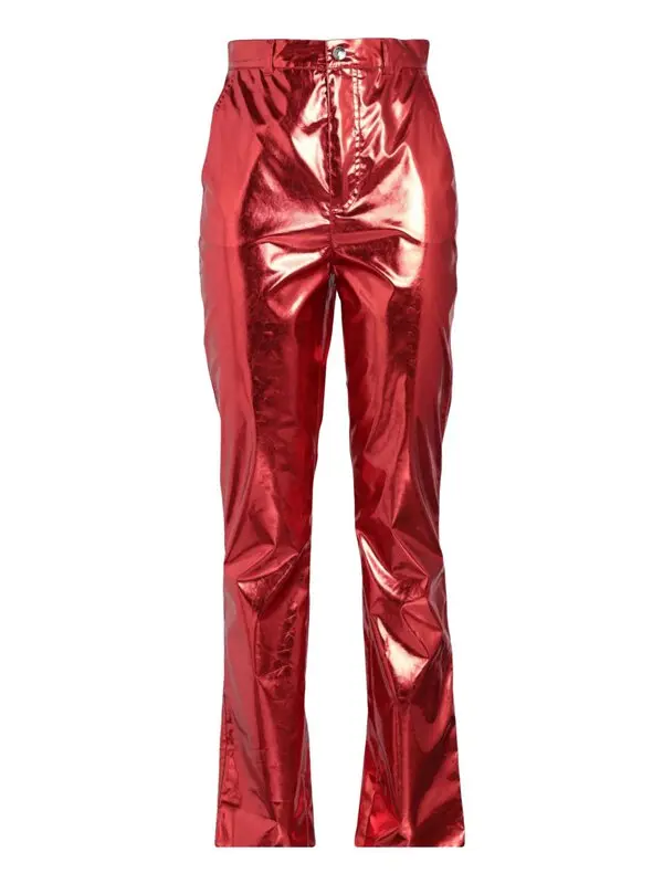 Dolce & Gabbana Metallic Flared Trousers - Red