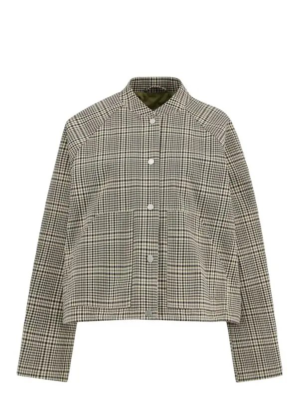 Barbour Plaid Cropped Jacket - Gray