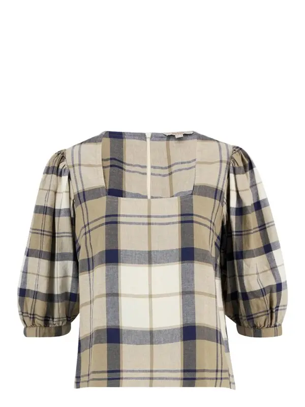 Barbour Plaid Square Neck Shirt - Nude