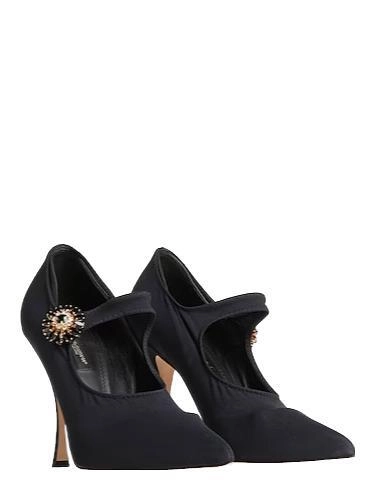 Dolce & Gabbana Embellished Pointed Toe Mary Jane High Heels - Black