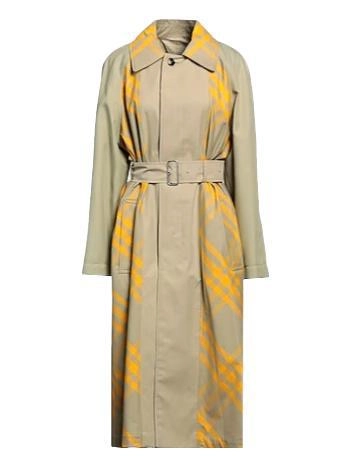 Burberry Classic Printed Woven Double Face Trench Coat - Green