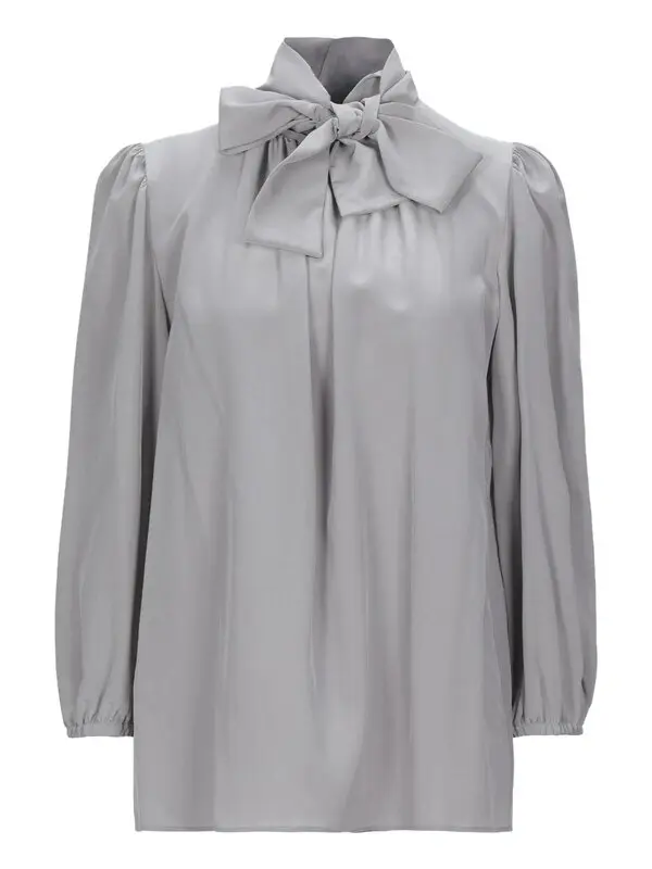 Dolce & Gabbana Long-sleeved Shirt With Bow Detail - Grey