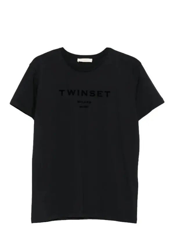 TWINSET Logo Detail T-shirt - Black