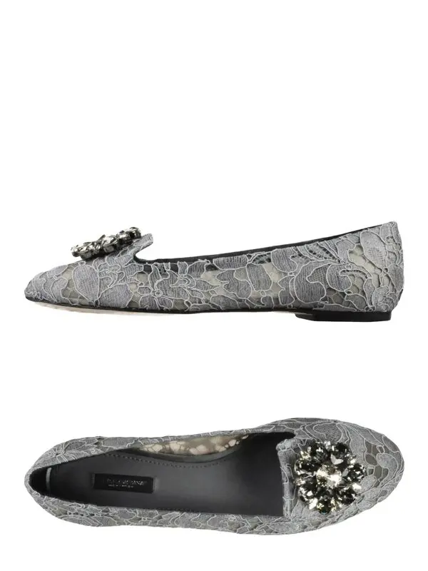 Dolce & Gabbana Lace Print Loafers - Gray