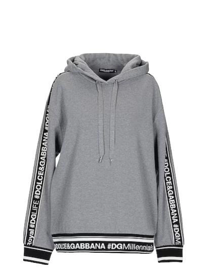 Dolce & Gabbana Solid Terry Hoodie - Grey