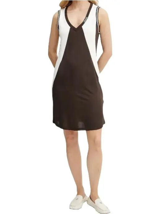 Liu Jo V-neck Sleeveless Paneled Mini Dress - Multicolor