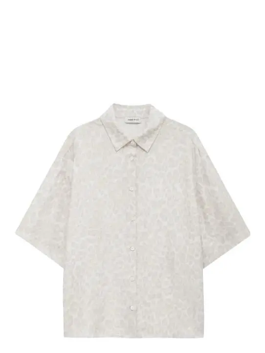 ANINE BING Coco Leopard Print Shirt - White