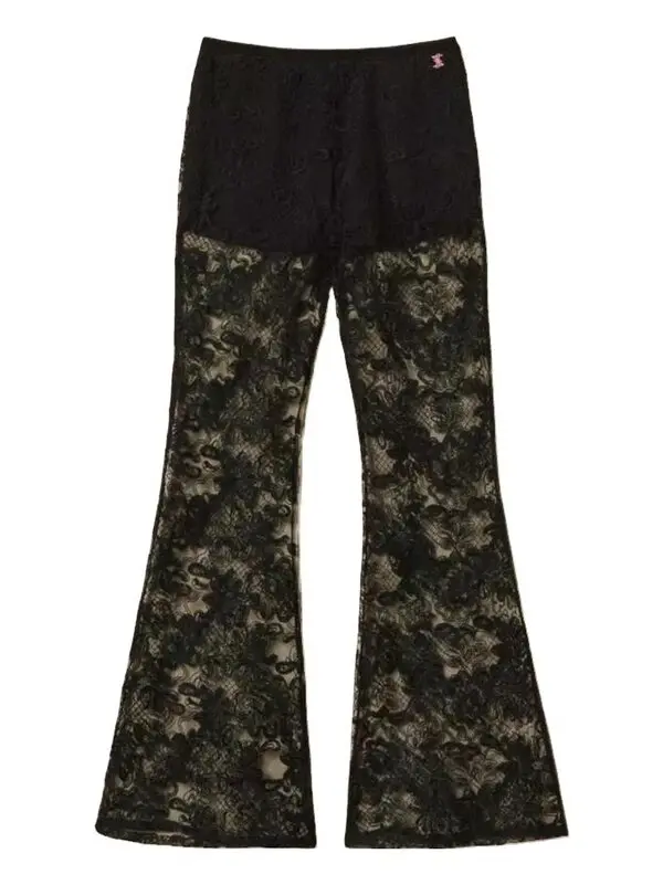 TWINSET Lace Flare Trousers - Black