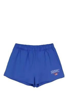 SPORTY  RICH Nautical Disco Elasticated Graphic Shorts - Blue