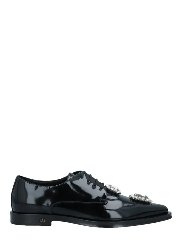 Dolce & Gabbana Embellished Pointed Toe Lace Up Shoes - Black